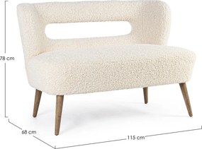 Krémová pohovka z umělé kožešiny 115 cm Cortina – Bizzotto