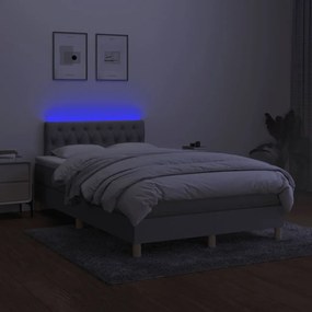 Box spring postel s matrací a LED světle šedá 120x190 cm textil 3270109