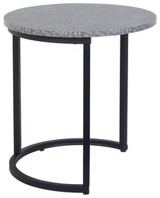 Sada dvou kávových stolků imitace betonu/černé DIXIE Beliani