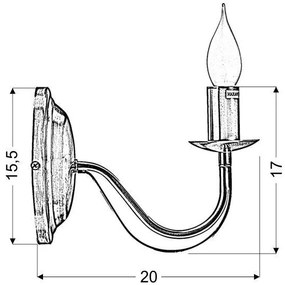 Candellux Patinové nástěnné svítidlo Muza pro žárovku 1x E14