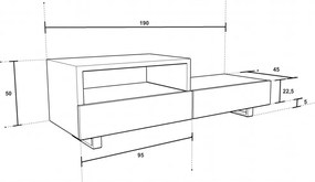 Skříňka pod TV z masivního dřeva Ořech