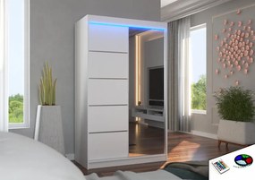 Posuvná skříň se zrcadlem a LED osvětlením NICEA 120