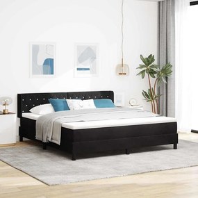 Postel s boxspringem s čelo Černý 200 x 180 cm samet 3341428