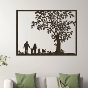 dřevo života Dřevěný strom na zeď RODINA Zvolte rozměr (cm): 60x48, Zvolte barvu dekoru: Wenge