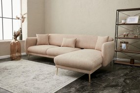 HANAH HOME Rohová pohovka SIMENA béžová pravá 266 cm 825BLC2830