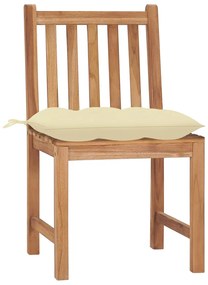 Zahradní židle 2 ks s poduškami masivní teakové dřevo,  3062933