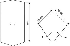 Novoterm Čtvercový sprchový kout NV-Madrid 80x80 chrom/transparent + vanička