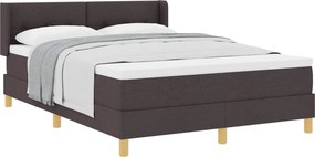 Postel s boxspringem s čelo Tmavě hnědá 200 x 160 cm textil 3341303