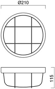 Osmont ELE50024 Elektra 3K, stropní hnědé kruhové svítidlo, 25W E27, průměr 21cm, IP54