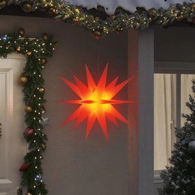 vidaXL Svítící vánoční hvězdy s LED 3 ks skládací červené 100 cm