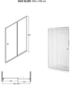 Besco Duo Slide transparent sprchové dveře Rozměr sprch.dveří: 120cm