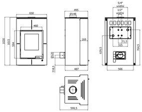 Krbová kamna AQUAFLAM VARIO ® SAPORO 11/5kW krémová