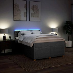 Box spring postel s matrací světle šedá 160 x 200 cm textil 3289814
