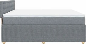 Box spring postel s matrací světle šedá 200 x 200 cm textil 3289877