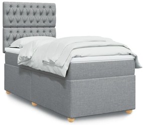Box spring postel s matrací světle šedá 90x190 cm textil 3293442