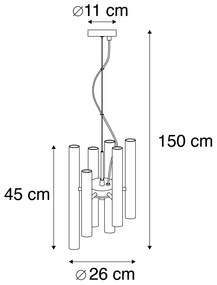 Art Deco závěsné svítidlo černé 12-světlo - Tubi