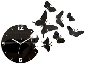 M.Clock Nástěnné tiché akrylové hodiny motýli 45x60cm různé barvy Barva: Bílá