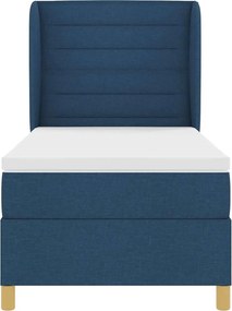 Postel s boxspringem s matrací s čelo Modrá 200 x 90 cm textil 3340675