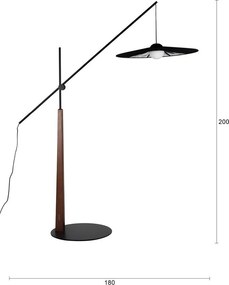 Černá/v tmavě přírodní barvě stojací lampa (výška 200 cm) Belle – Zuiver