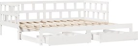 Válenda s přistýlkou a zásuvkami bez matrace bílá 90x200 cm 3302208