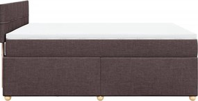 Box spring postel s matrací tmavě hnědá 160x200 cm textil 3286734