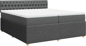 Box spring postel s matrací tmavě šedá 200x200 cm textil 3289871
