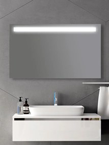 Amirro Zrcadlo na zeď chodbu do pokoje ložnice předsíně koupelny LUNA - 120 x 70 cm s LED podsvíceným pruhem 411-194