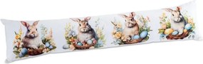 Polštář proti průvanu ZAJÍČCI V KOŠÍČKU 20 x 90 cm