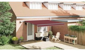 Ručně zatahovací markýza s LED světly burgundská 400 x 300 cm 3310187