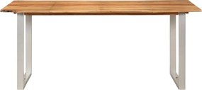 vidaXL Jídelní stůl 180 x 90 x 76 cm masivní akáciové dřevo [286476] Barva: Stříbrná