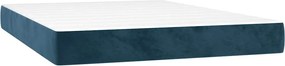 Box spring postel s matrací tmavě modrá 140x190 cm samet 3141543
