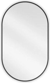 Mexen Loft oválné koupelnové zrcadlo 85 x 50 cm, černý rám - 9851-085-050-000-70