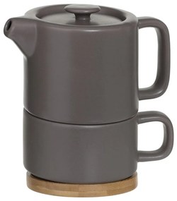 Čajový/kávový set se sítkem Natural Taupe