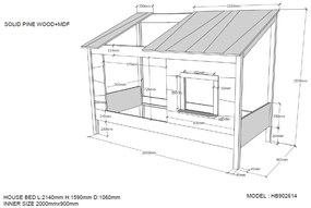 Vipack Housebed domečková postel s okénkem