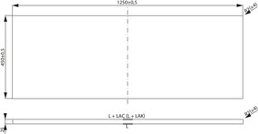 Cersanit City, pultová deska 125x45x2,5 cm, dub, S584-056
