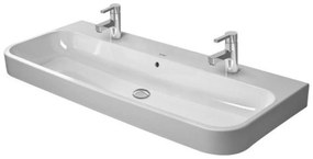 Duravit Happy D.2 - Dvojumyvadlo 120x51 cm, s přepadem, 2 otvory pro baterie, bílá 2318120024