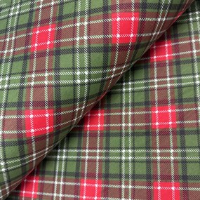 Ervi Teflonová látka/plátno Royal Lux š.180 cm - Tartan vánoční, metráž