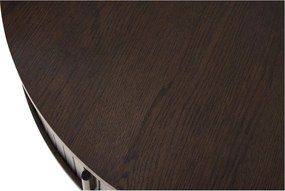 Kulatý konferenční stolek v dekoru dubu v tmavě přírodní barvě ø 85 cm Meta – Unique Furniture