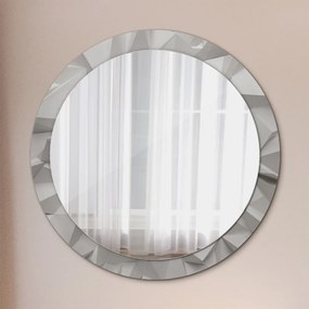 Kulaté dekorativní zrcadlo Abstraktní bílý krystal fi 90 cm