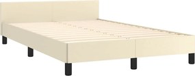 Rám postele s čelem krémový 120x200 cm umělá kůže 3125563