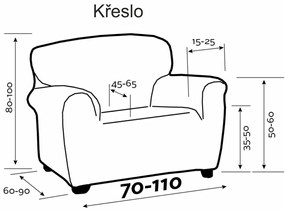 DekorTextil Potah elastický na sedačky a křesla Estivella (odolný proti skvrnám) - tmavě šedý ROZMĚR: křeslo š. 70 - 110 cm