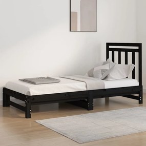 vidaXL Výsuvná postel 2x (90 x 200) cm masivní borovice [3108349] Barva: Bílá
