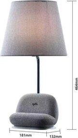 Immax 09109L - LED Stm stolní lampa s bez nabíjením Qi SOFA LED/6W/230V šedá