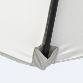 Outsunny Hliníkový Zahradní Slunečník Ø260x235 cm Sklopný Zahradní Parasol s Kličkou a 6 Kovovými Tyčemi pro Venkovní Terasu a Balkon Krémový
