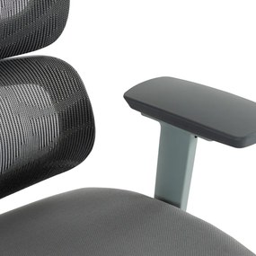 Ergonomická kancelářská židle COSMO - šedá síťovina / nosnost 150 kg