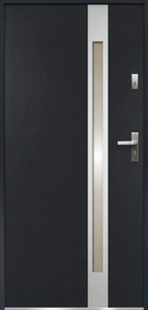 O.K. DOORS Ocelové vchodové dveře TEMIDAS INOX P55 antracitové 90 L