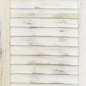 6dílný paraván bílý s patinou 215 x 166 cm masivní dřevo,  338573