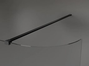 Mexen Kioto, zaoblená sprchová zástěna 90 x 200 cm, 8mm čiré sklo, černý profil, 800-090-101-70-06