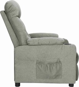 Polohovací křeslo světle šedé textil 339082