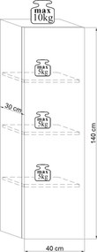Závěsná skříňka Vivien 40 cm černý lesk